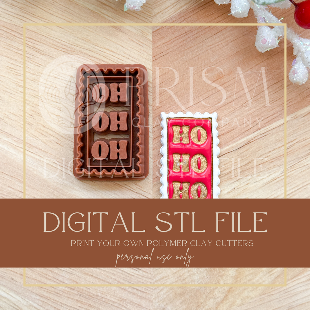 HO HO HO Stamp STL File | Digital Instant Download | 3D Printing STL F ...
