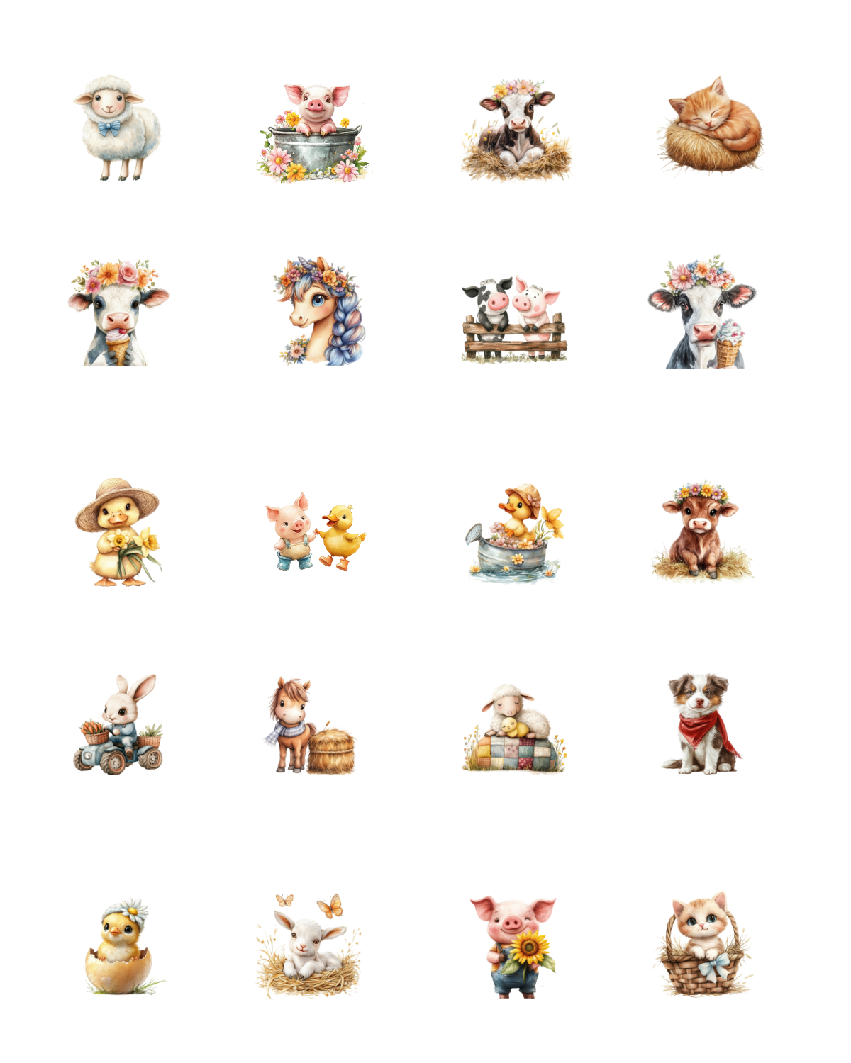 PCC 1070 FARM ANIMALS Transfer Paper | THE CHARM BAR – Prism Clay Co.